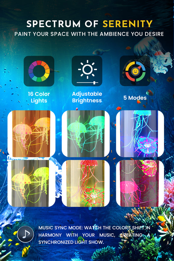 Brewish Jellyfish Lamp with 20W Bluetooth Speaker|16 Color Changing ...