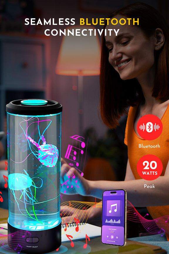 Brewish Jellyfish Lamp with 20W Bluetooth Speaker|16 Color Changing ...
