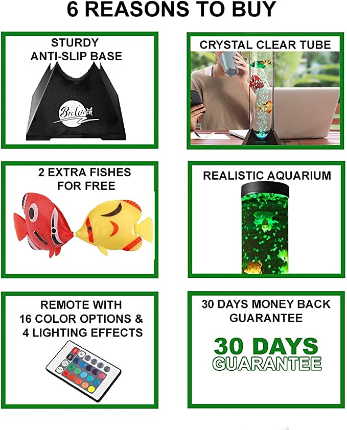 4 ft Bubble Lamp | Brewish Sensory Lamps | LED Water Bubble Fish Tube ...