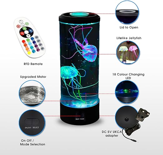 Jellyfish lamp | Desk Mood Jellyfish Aquarium | 18 Color | Home Decor ...